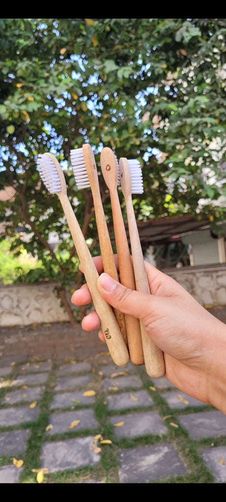 Buy Green Feels Neem Wood Round Toothbrush-Plant based bristles Online ...